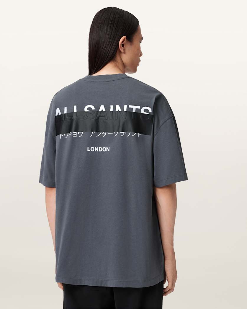 Redact Oversized Embroidered Logo T-Shirt PARMA BLUE | ALLSAINTS